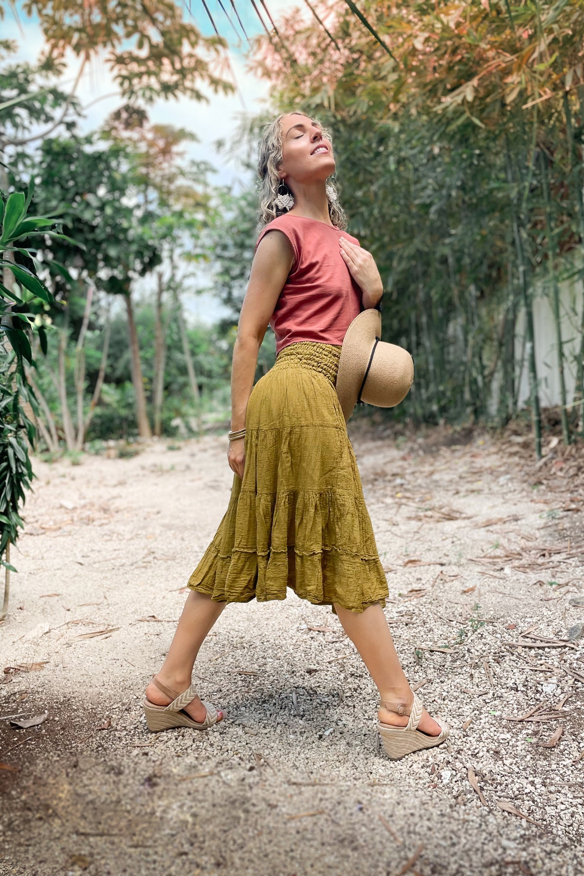 Tiered Gauze Skirt, Handmade, Women's 100% Cotton Clothes – Cotton ...